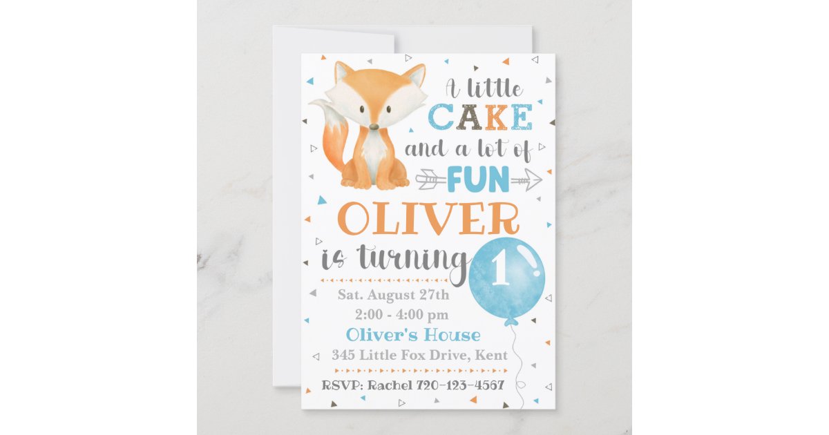 Fox Birthday Invitation | Little Fox Invitation | Zazzle