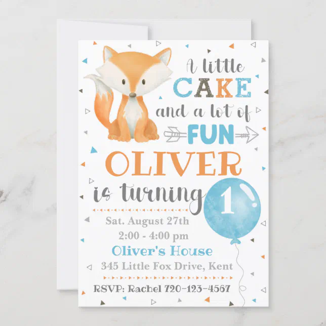 Fox Birthday Invitation | Little Fox Invitation | Zazzle