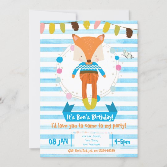 Fox Birthday Party Invitation | Zazzle.com