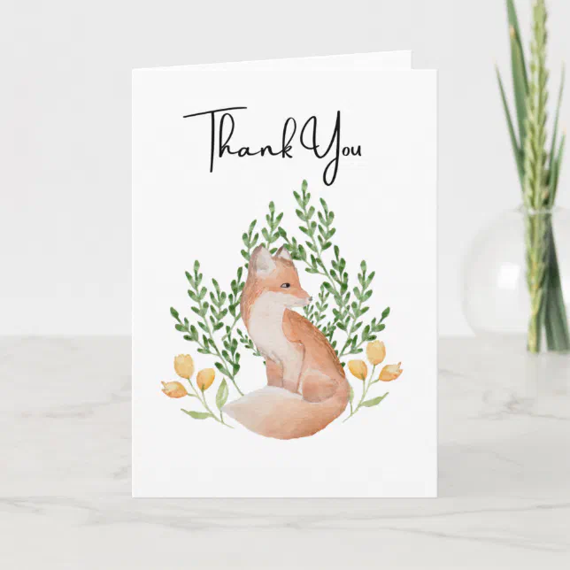 Fox Blank Thank You Card | Zazzle