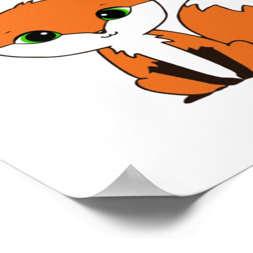 Fox Chibi-Style Poster | Zazzle