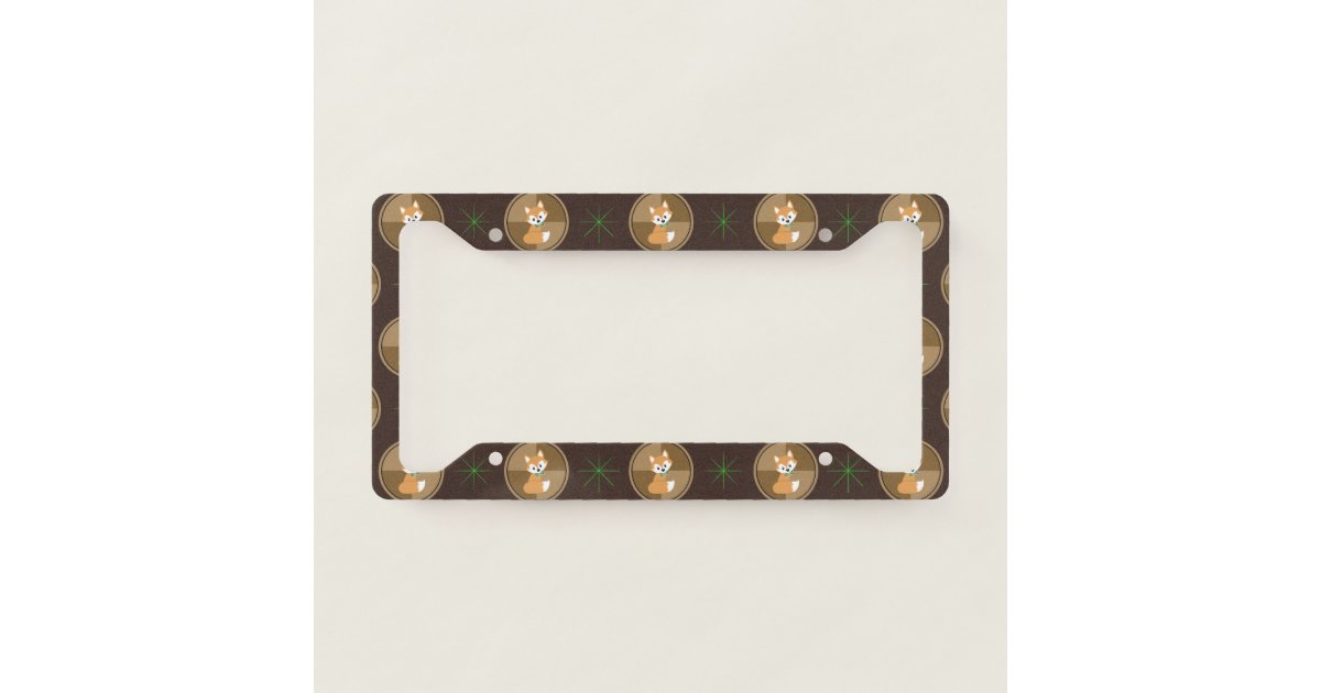 Fox Circles License Plate Frame | Zazzle