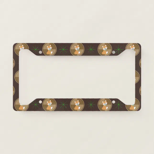 Fox Circles License Plate Frame | Zazzle