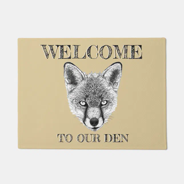 Fox Doormat 'Welcome To Our Den' Custom Doormat | Zazzle