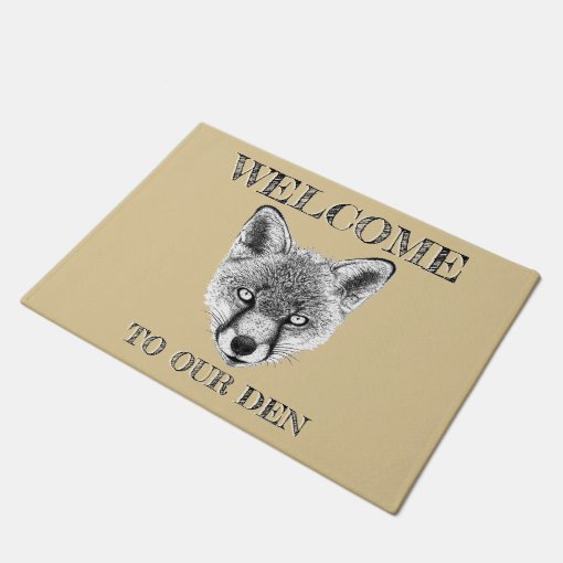 Fox Doormat 'Welcome To Our Den' Custom Doormat | Zazzle