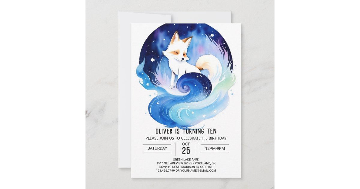 Fox Fables in the Forest Birthday Invitation | Zazzle