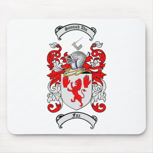FOX FAMILY CREST - FOX COAT OF ARMS MOUSE PAD | Zazzle.com