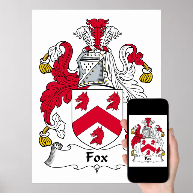 Fox Family Crest Poster | Zazzle