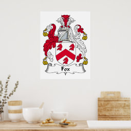 Fox Family Crest Poster | Zazzle