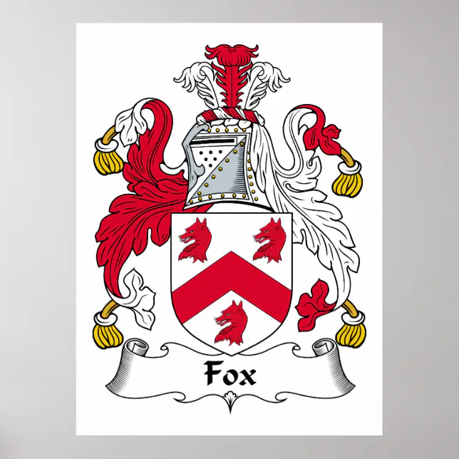 Fox Family Crest Poster | Zazzle