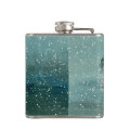 Fox Family in Forest Full Moon Snowfall Flask | Zazzle