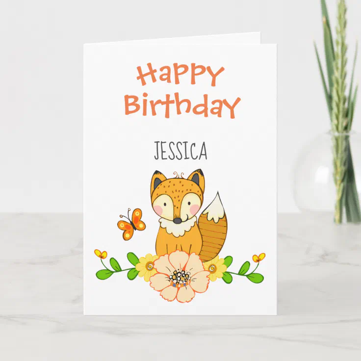 Fox Happy Birthday Card | Zazzle