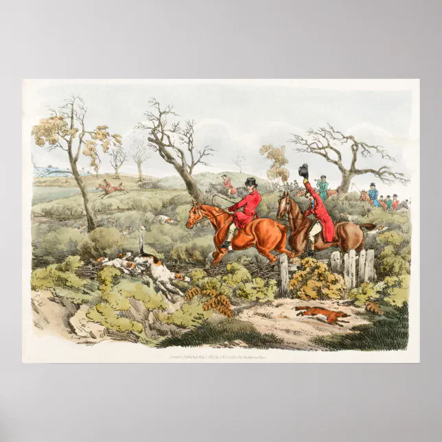 Fox Hunt Watercolor Poster | Zazzle