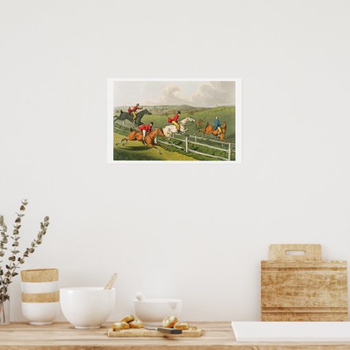 Fox Hunting, aquatinted by I. Clark, pub. by Thoma Poster | Zazzle