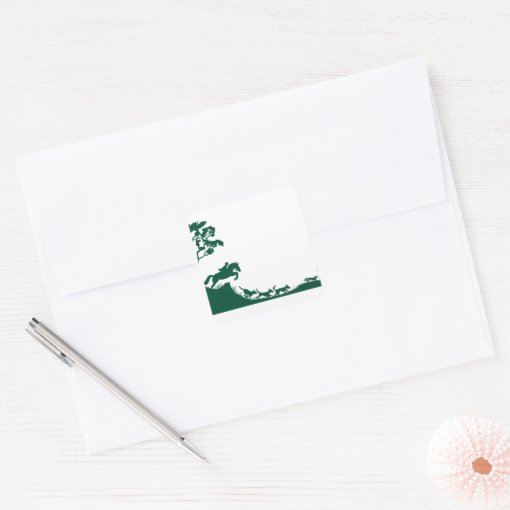 Fox Hunting Silhouette Square Sticker | Zazzle