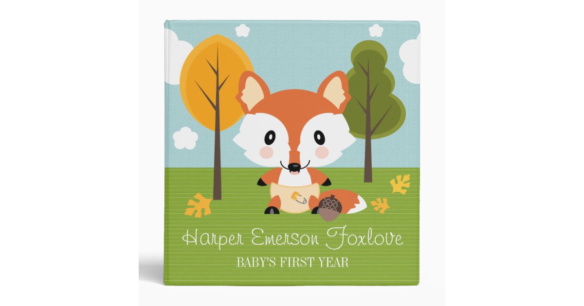 FOX IN DIAPERS BABY PHOTO ALBUM BINDER | Zazzle