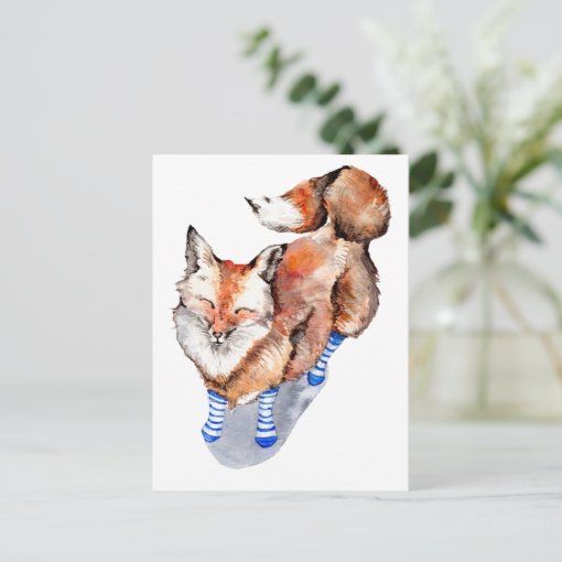 Fox in Socks Postcard | Zazzle