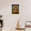 Fox in the Pumpkin Patch Cute Autumn Art Poster | Zazzle