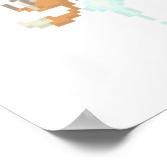 Fox Jetpack Pixel Art Poster | Zazzle