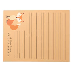 Fox Kid's Cute Woodland Animal Stationary Notepad | Zazzle