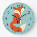Fox Large Clock | Zazzle