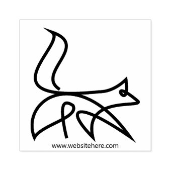 Fox Line Art Drawing Animal Logo Signature Rubber Stamp | Zazzle