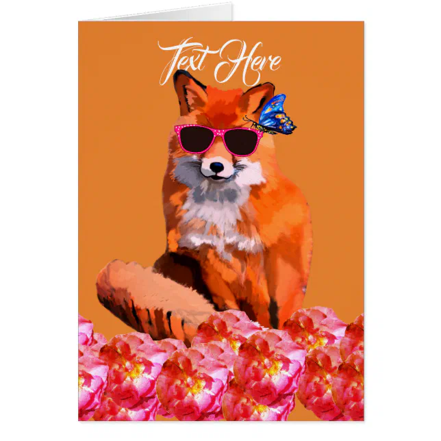 Fox Poster Custom Text Postcard | Zazzle
