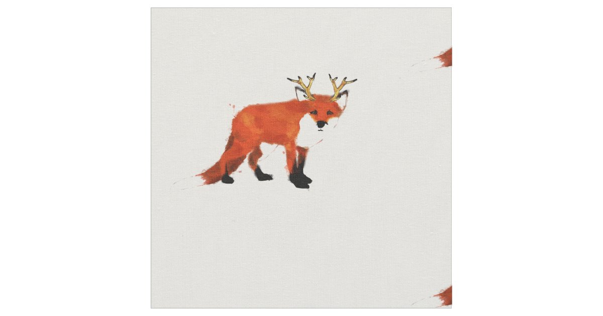 Fox Print Fabric | Zazzle