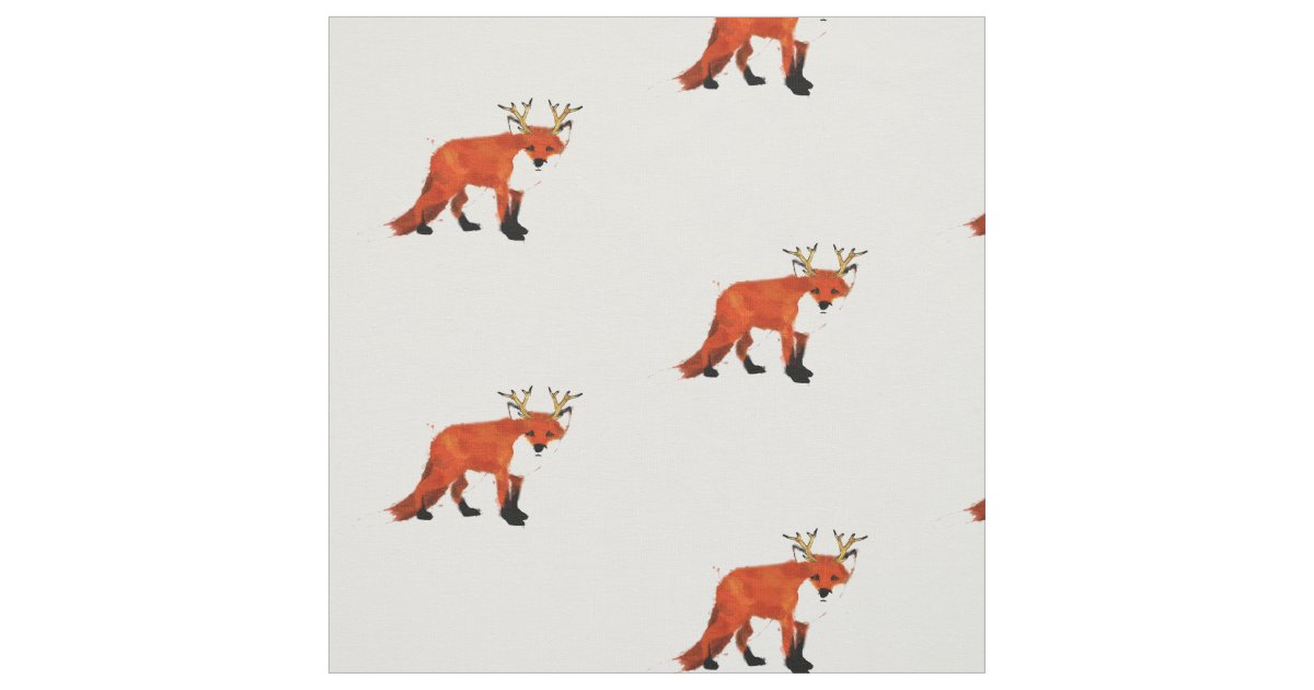 Fox Print Fabric | Zazzle