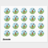 Fox Red Labrador and Letter from a Friend Classic Round Sticker | Zazzle