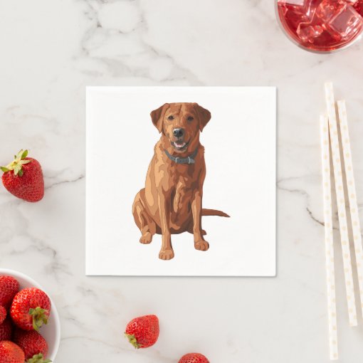 Fox Red Yellow Labrador Retriever Dog Paper Napkins | Zazzle