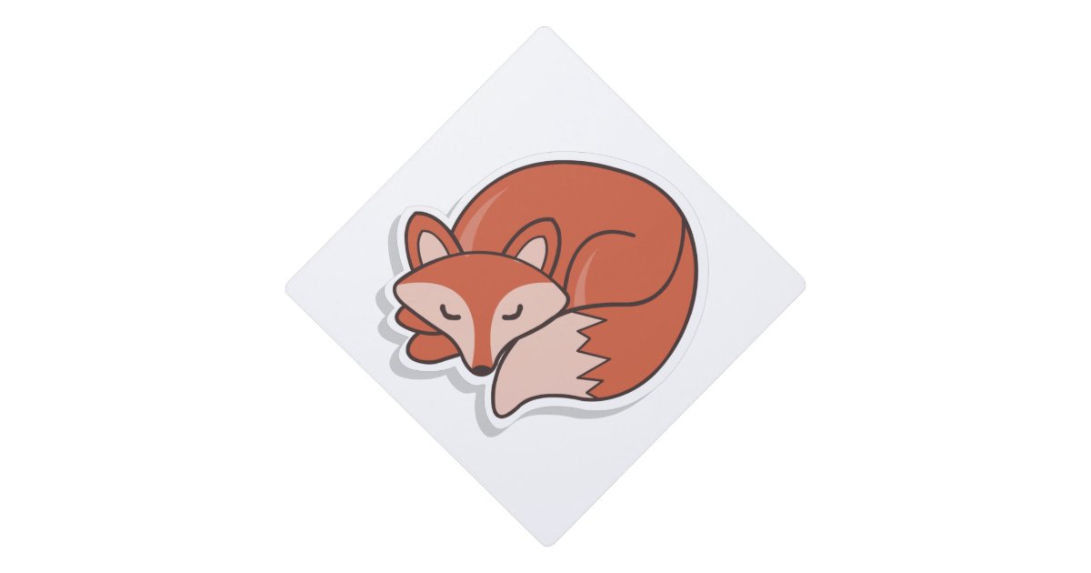 Fox Sleeping Graduation Cap Topper | Zazzle
