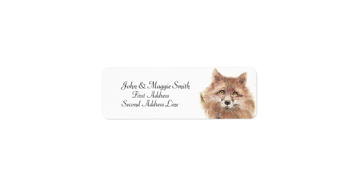 Fox - Watercolor Animal- Address Label | Zazzle