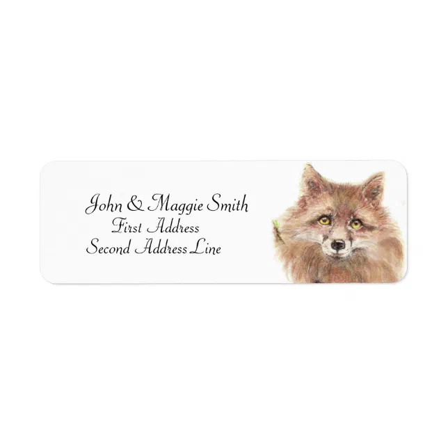 Fox - Watercolor Animal- Address Label | Zazzle