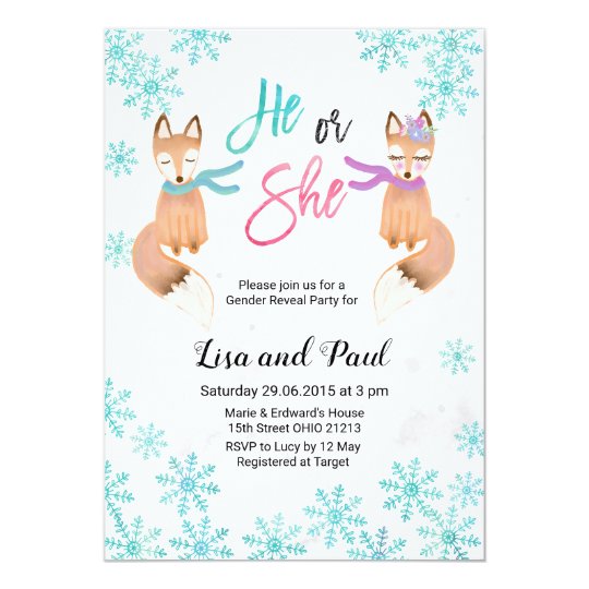 Fox Winter gender reveal invitation | Zazzle.com Fox Winter gender reveal invitation | Zazzle.com