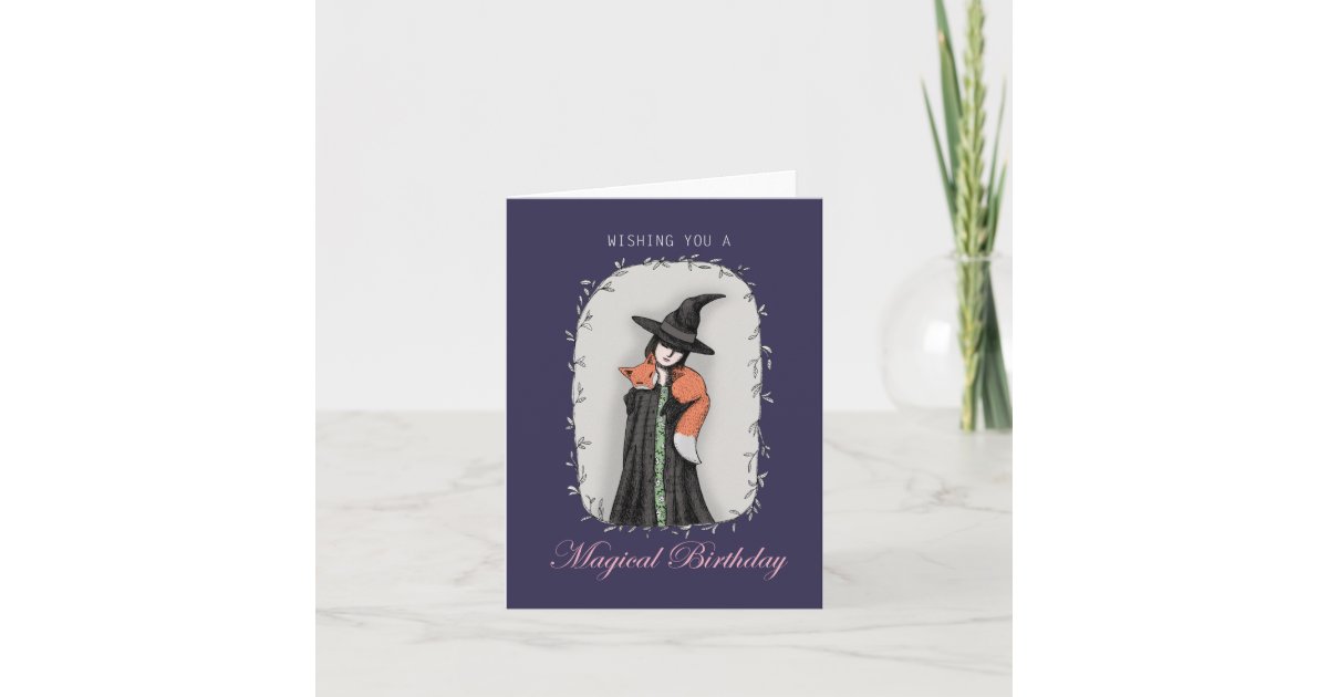 Fox Witch Magical Goth Art Witchcraft Foxy Woman Card | Zazzle