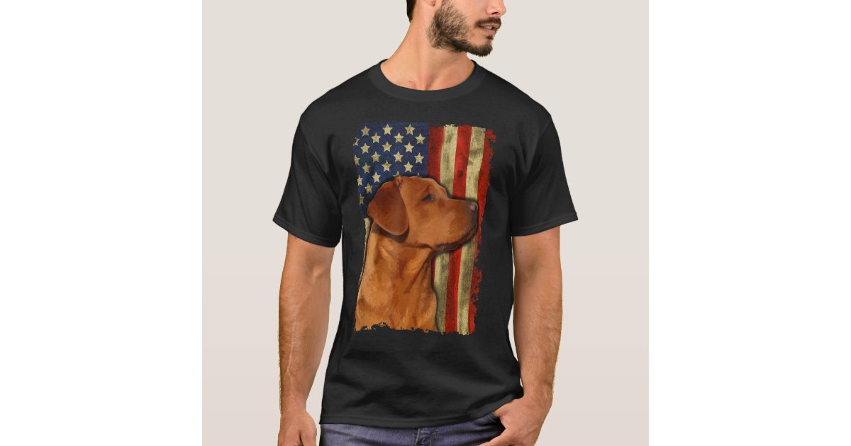 Foxred Labrador Retriever US Flag Fox Red Labrador T-Shirt | Zazzle