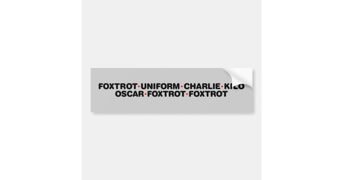 Foxtrot Off Bumper Sticker | Zazzle