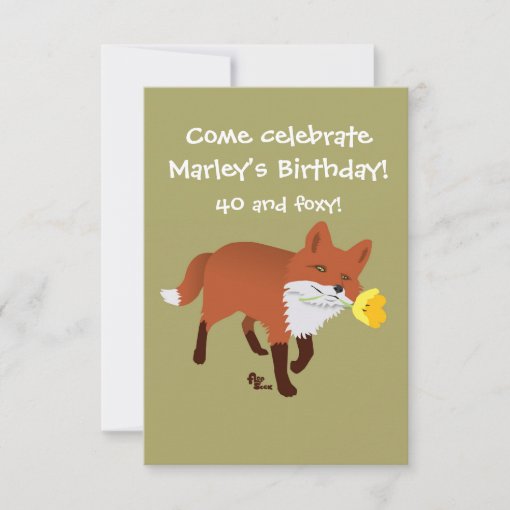 Foxy Birthday Invitation | Zazzle