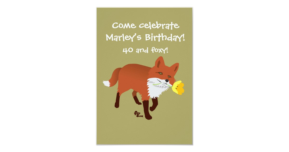 Foxy Birthday Invitation | Zazzle.com