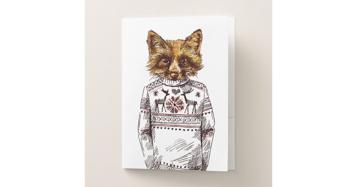 Foxy Dressed Fox Pocket Folder | Zazzle