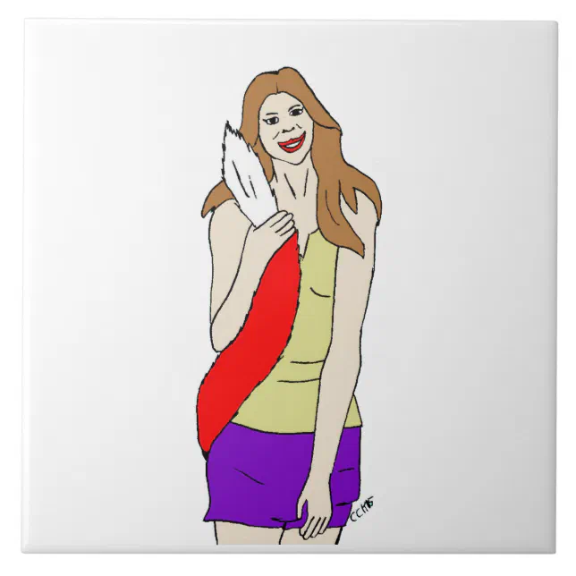 foxy girl ceramic tile | Zazzle