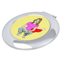 foxy girl compact mirror | Zazzle