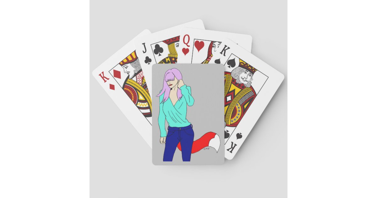 foxy girl poker cards | Zazzle