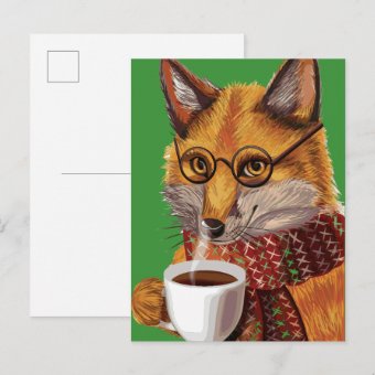 Foxy Tea Time Postcard | Zazzle