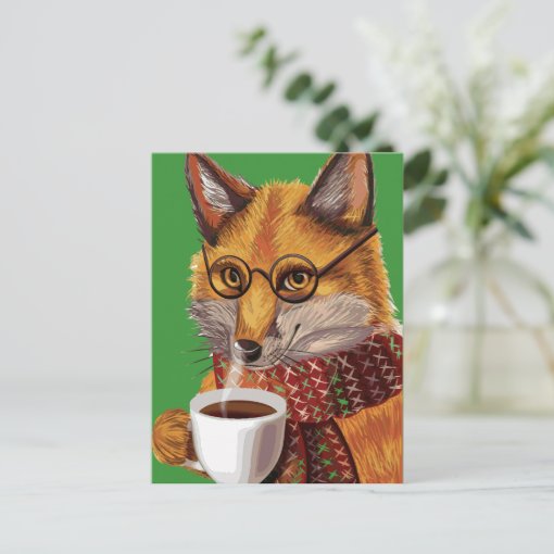 Foxy Tea Time Postcard | Zazzle