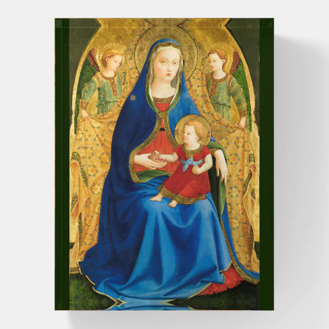 Fra Angelico Virgin of the Pomegranate Paperweight | Zazzle