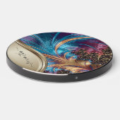 Fractal Blue Gold Personalized Wireless Charger | Zazzle