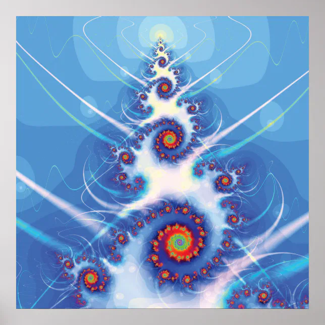 Fractal Christmas Tree Poster | Zazzle