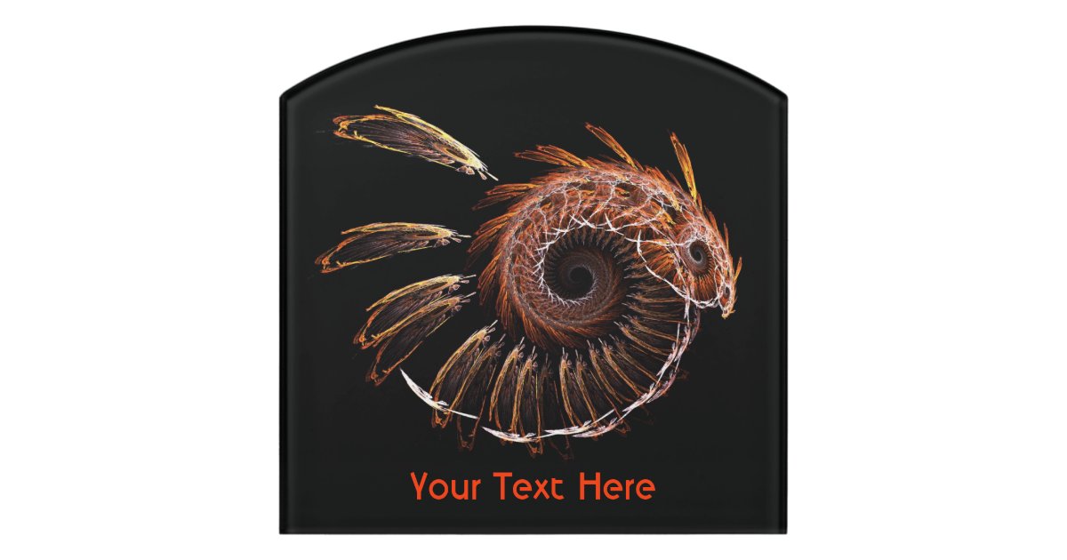 Fractal Firebird Door Sign | Zazzle